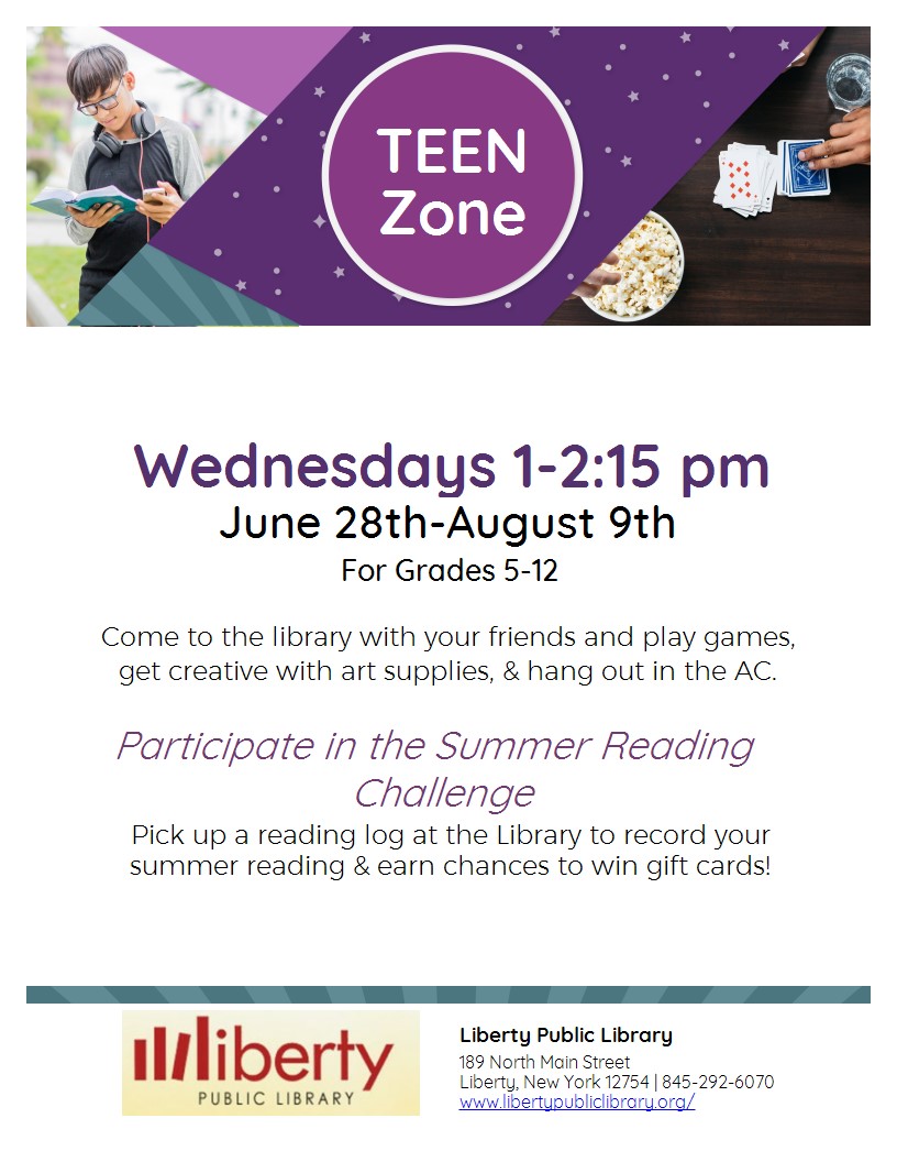 Liberty Public Library - Summer Teen Programs